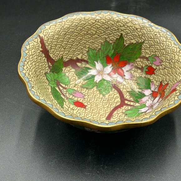 Vintage | Accents | Vintage Jingfa Cloisonn Bowl Chinoiserie Asian ...